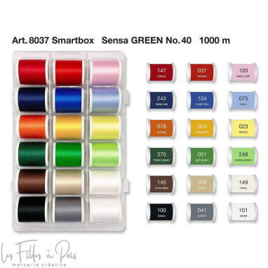 Valise de fils à broder 18 bobines Sensa Green SmartBox rayon 1000 m ...